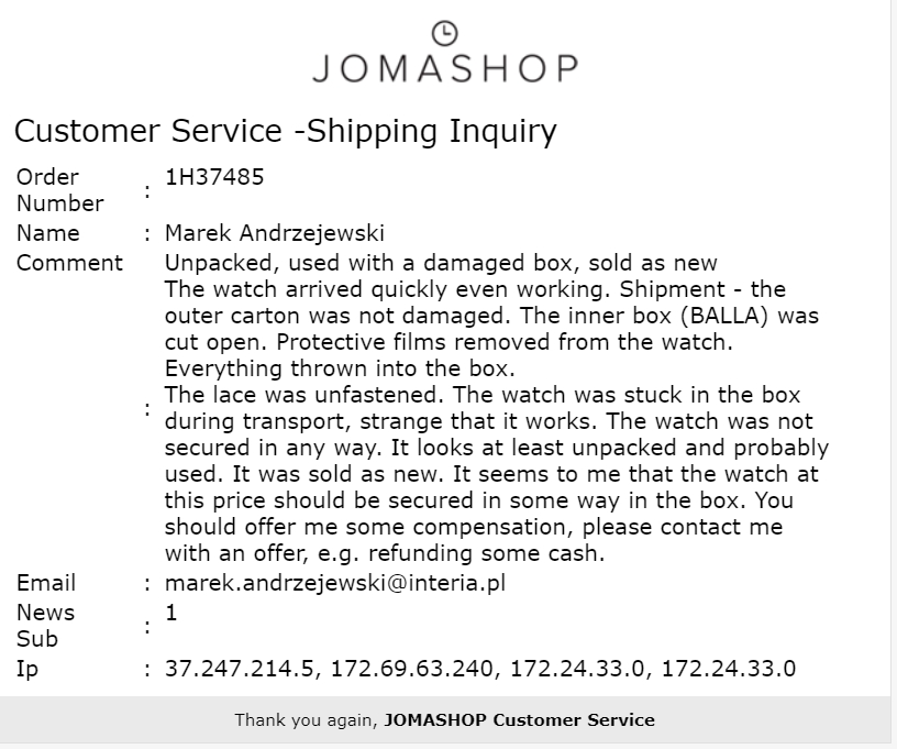 JomaShop Reviews - 8,067 Reviews of Jomashop.com | Sitejabber