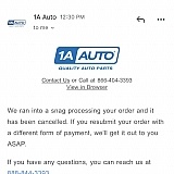 1A Auto Reviews - 192 Reviews of 1aauto.com | Sitejabber