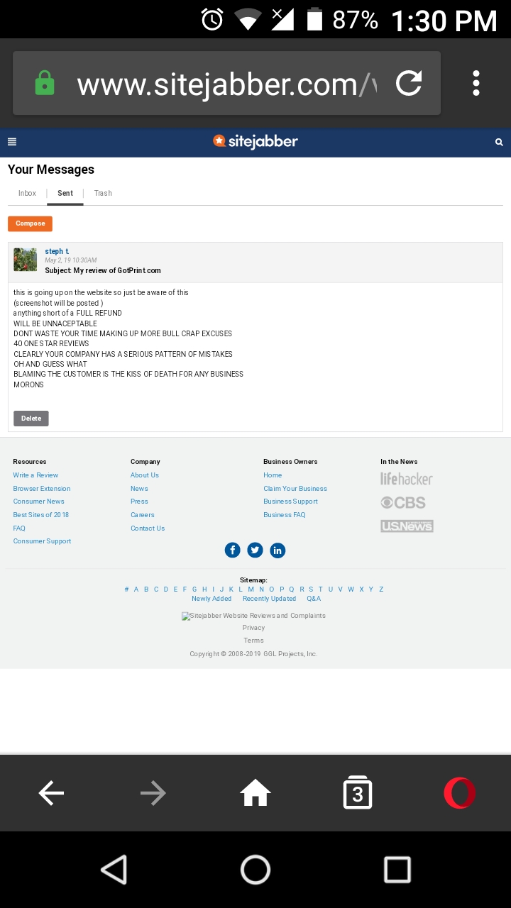 GotPrint.com Reviews - 86 Reviews of Gotprint.com | Sitejabber